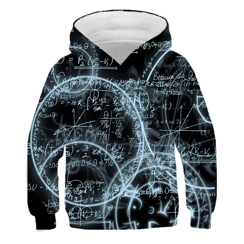 2021Kids Physical Math Formula Hoodie Boys Girls Personality 3D Print ...