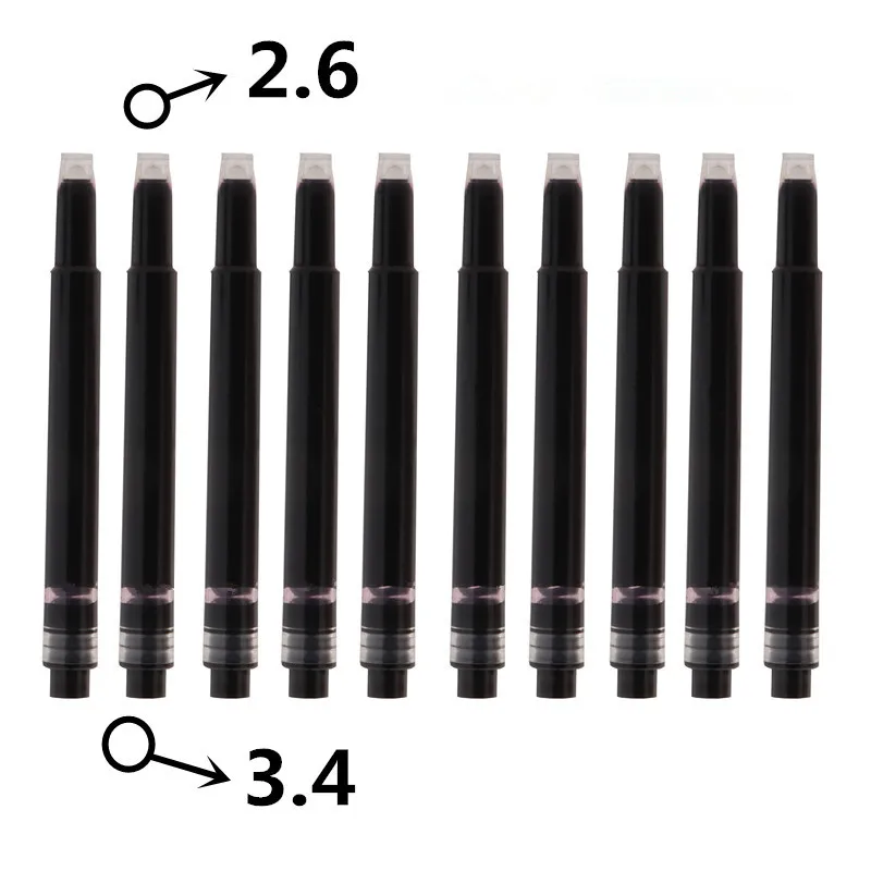 New-Two-Size-High-Quality-Black-Ink-Cartridge-Refill-Fountain-Pen ...