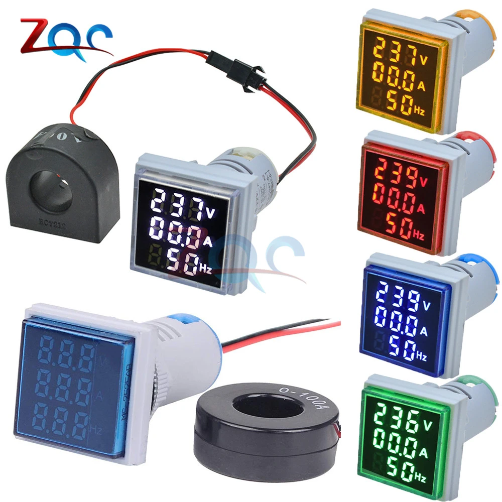 3 In 1 Ac 60~500v Digital Voltmeter Ammeter Hz Hertz Frequency Meter ...