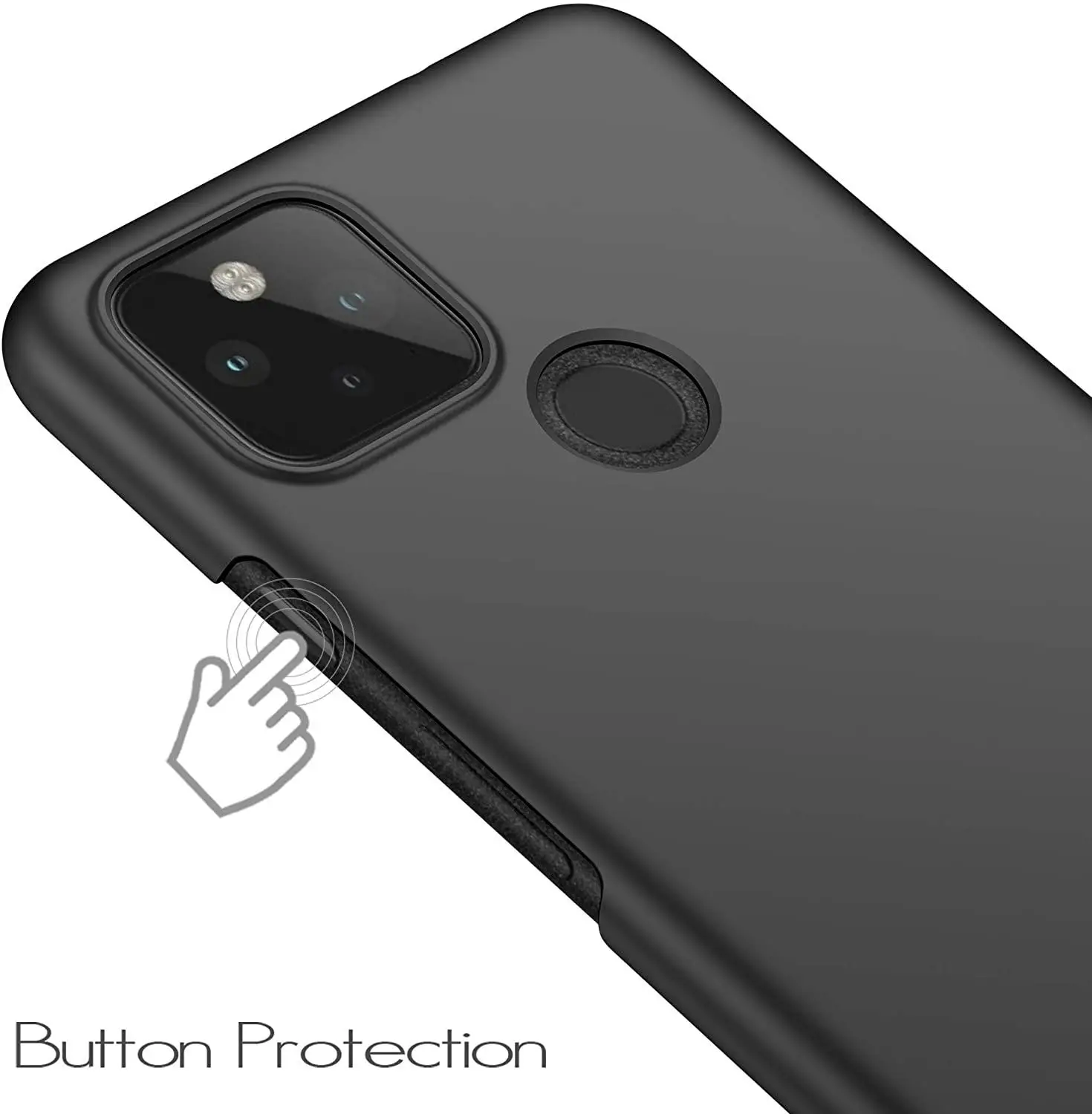 For-Google-Pixel-5-PC-Cases-Super-Luxury-Matte-Plain-Black-Phone-Cover ...