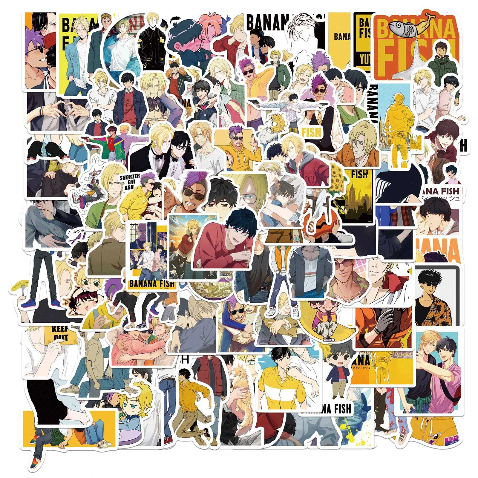 10/50/100pcs Anime Banana Fish Sticker Pvc Graffiti Decals Suitcase ...