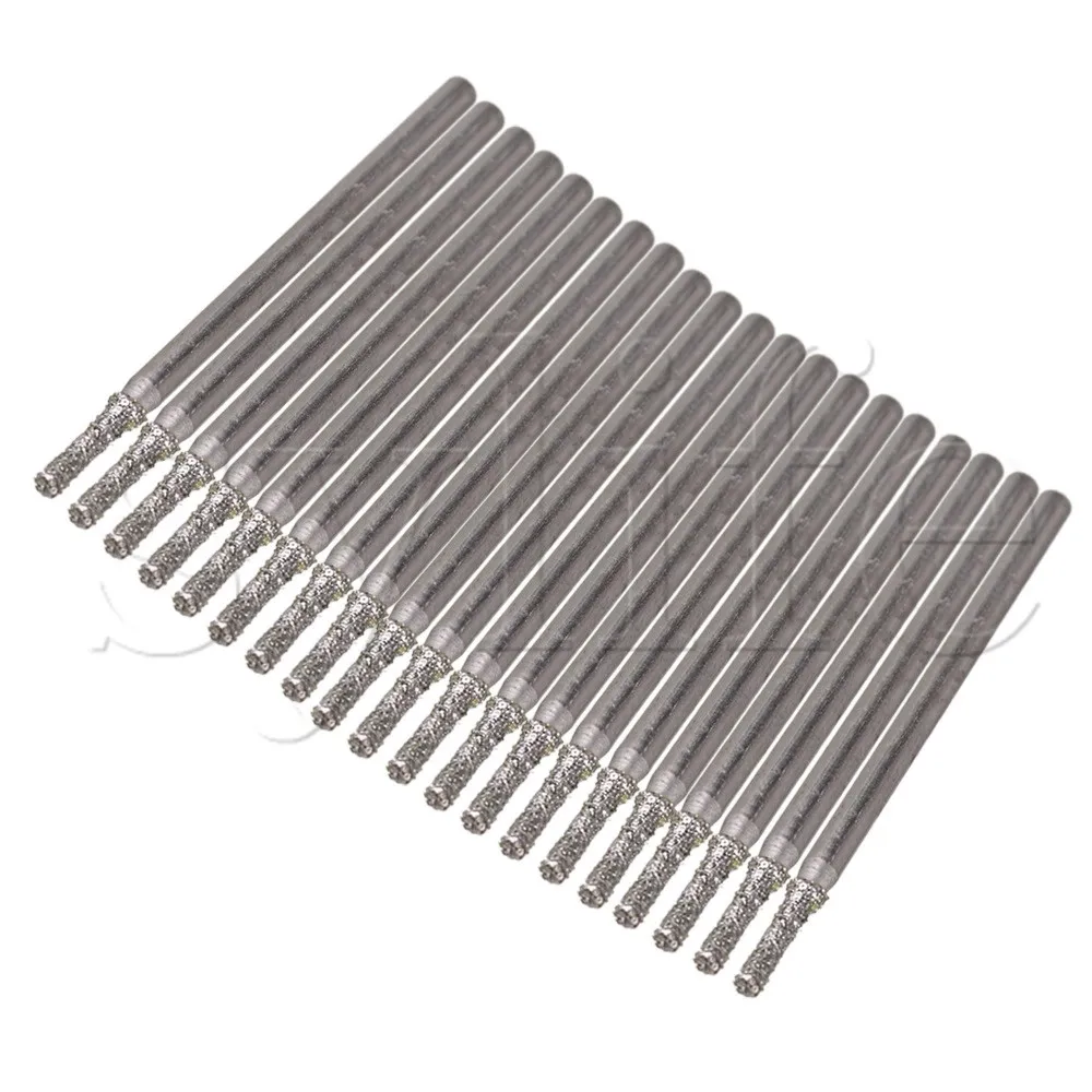 20 x Silver Gems Diamond Drill Bits for Pearls Jewelry Jade Engraving 1 ...