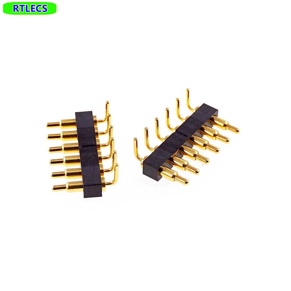5pcs Spring Loaded Pogo Pin Connector 6 Pin 2.54 Mm Pitch 8.8 Mm Height ...