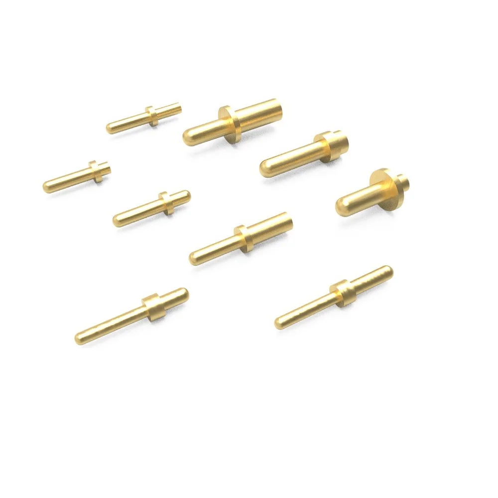 Machined-Brass-Pin-Plug-In-Male-Press-Fit-Socket-Gold-Plated-2A-Current ...