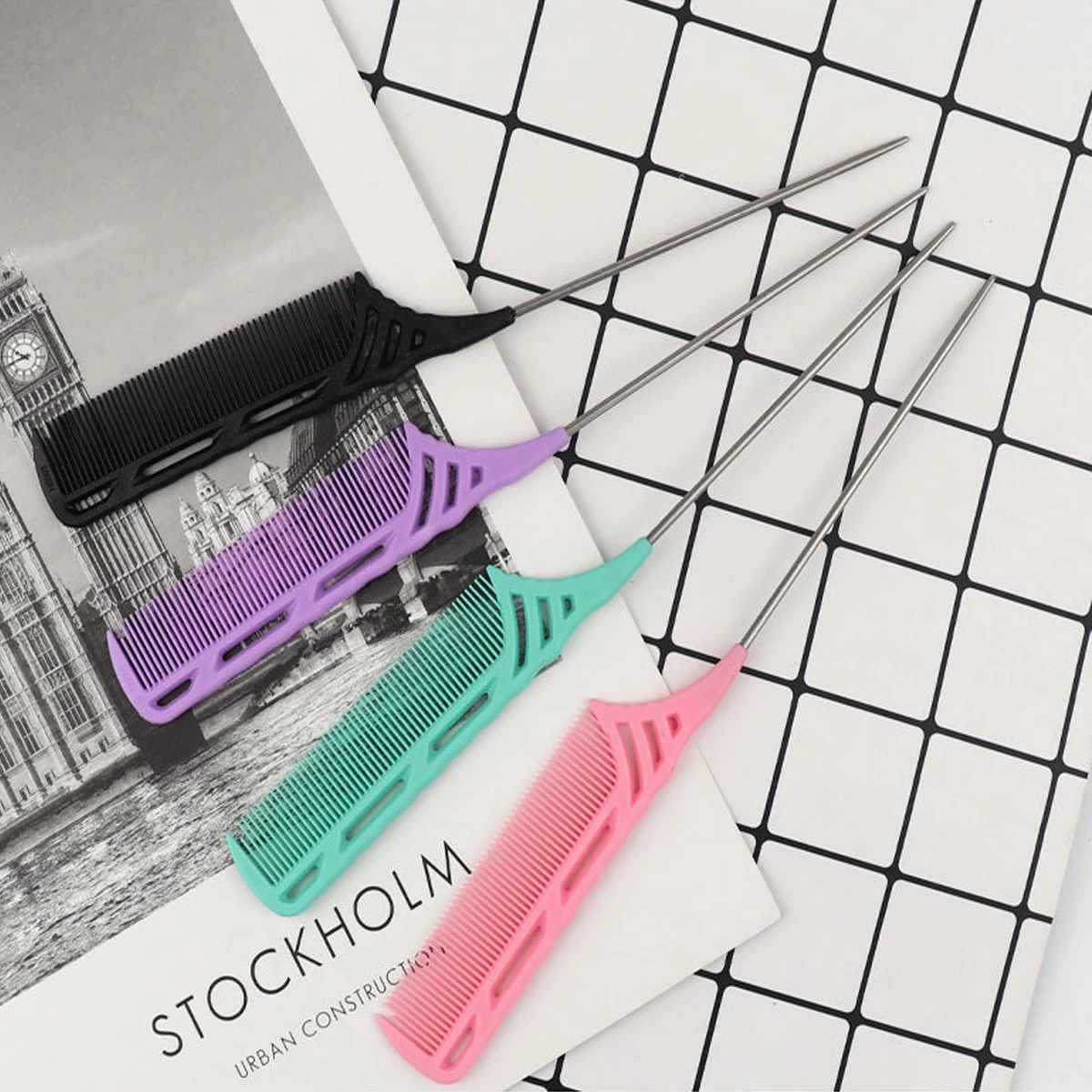 Wholesale-20Pcs-Carbon-Fiber-Fine-Tooth-Hair-Styling-Comb-Bulk-Separate ...