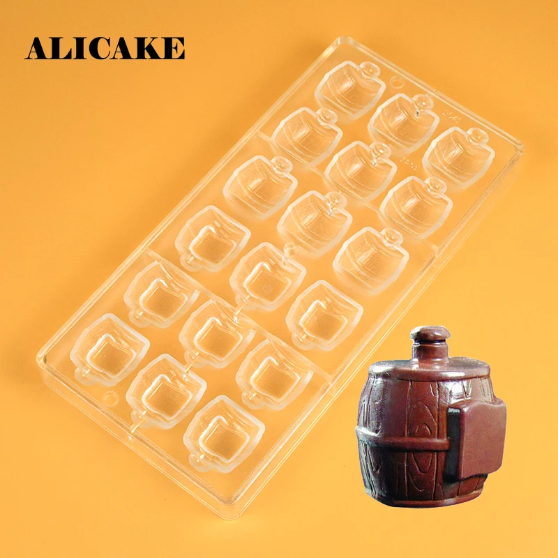 3D Polycarbonate Chocolate Bar Baking Mold Chocolat Plastic Molds Wine ...