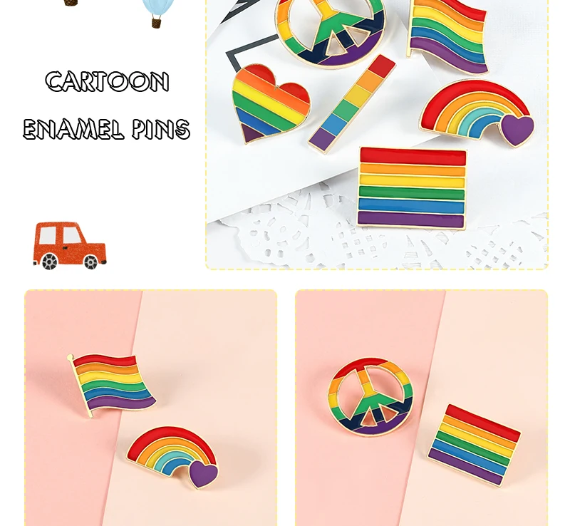 BROCHE,Pigment--Pins LGBT Drapeau Arc en Ciel Unisexes, broches en ...
