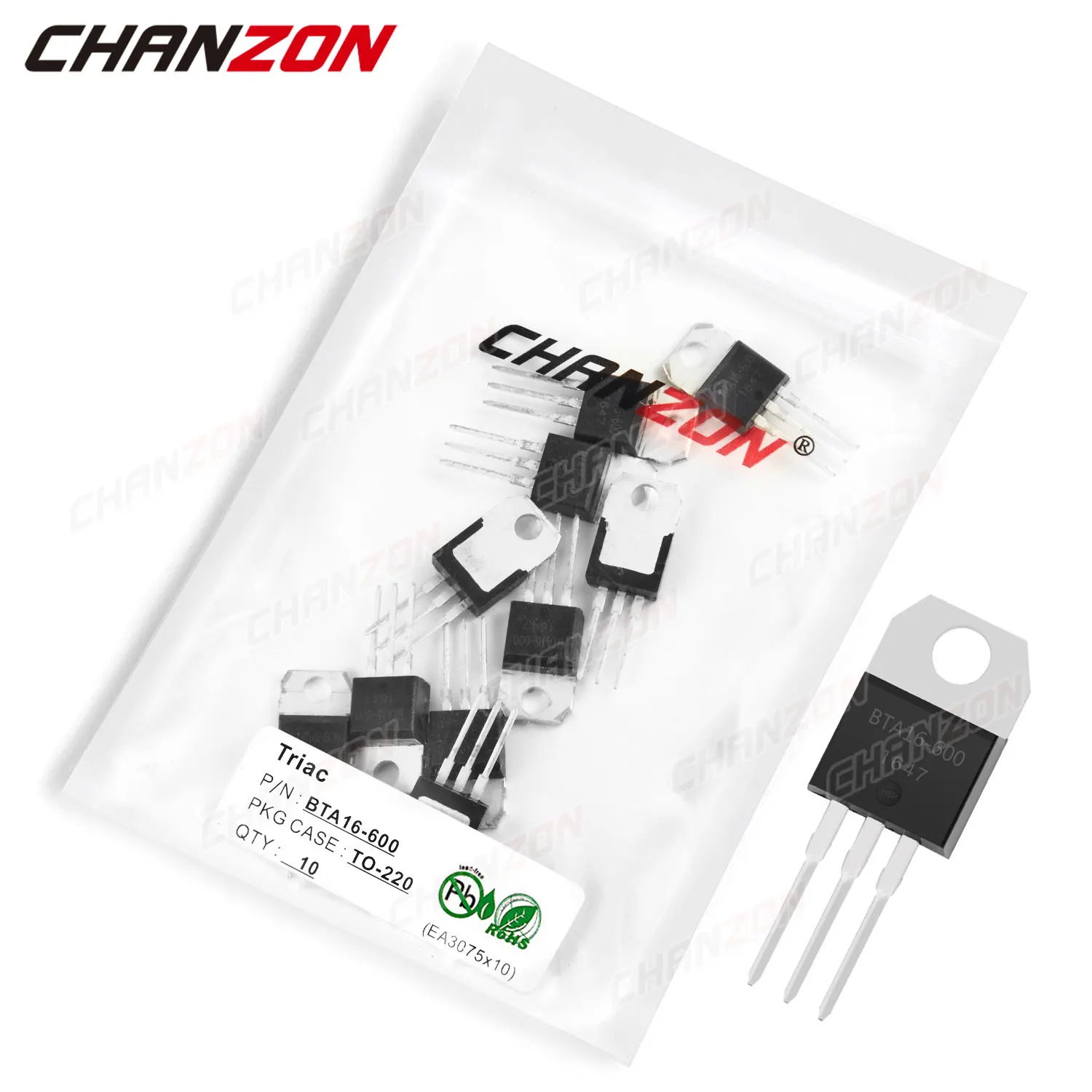 10pcs Bta16-600 Bta16 600 To-220 Triac Scr Transistor Bipolar Junction ...