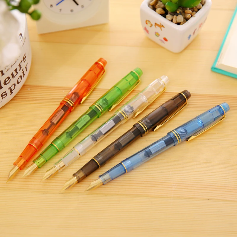 Plastic 358 Fountain Pen Classic Rotation Design Fashion Golden Spin ...