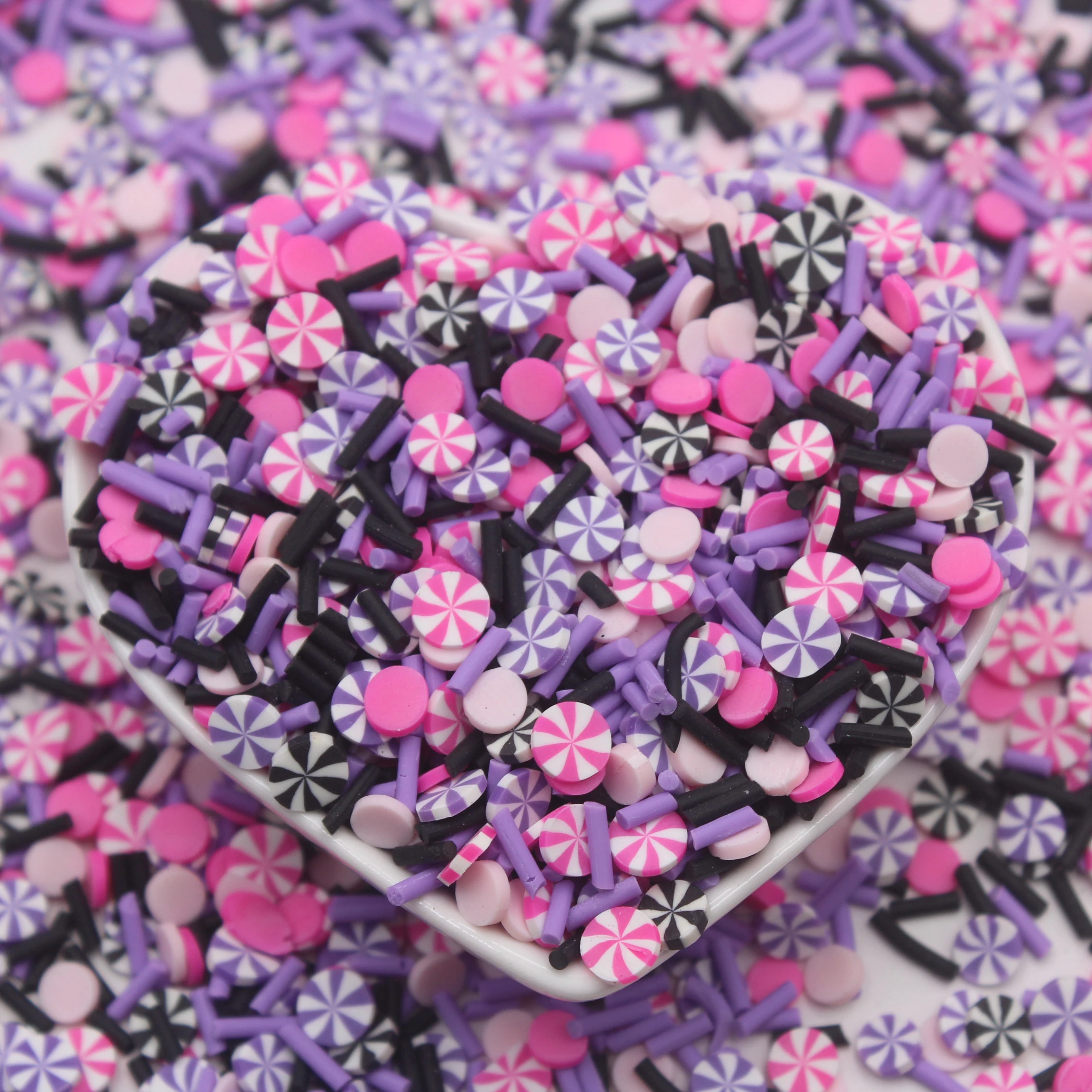 100g/Lot Cute Colorful Mints Candy Round Shaped Clay Slices Mixture ...