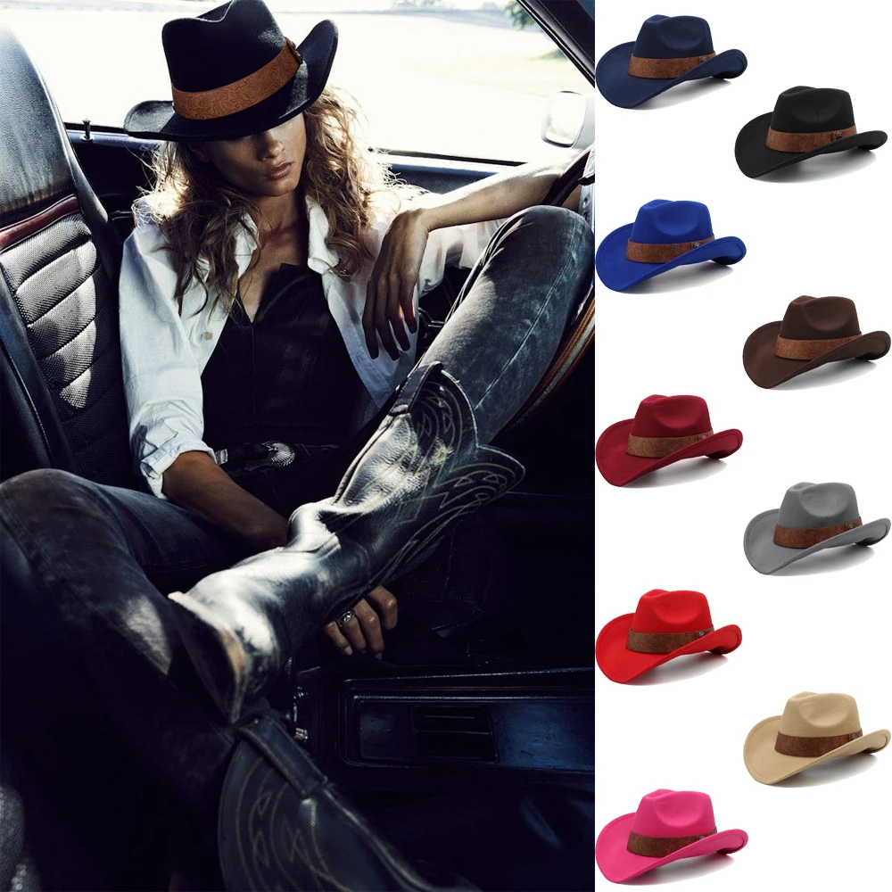 3-Sizes-Parent-child-Men-Women-Kids-Western-Cowboy-Hats-Wide-Brim ...