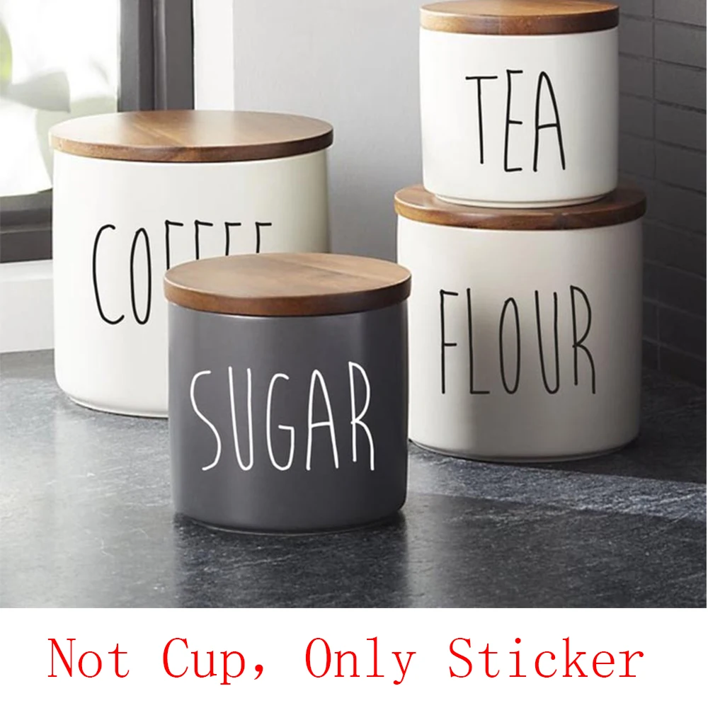 Vinyl Kitchen Canister Decals | Vinyl Flour Sugar Decals | Kitchen ...