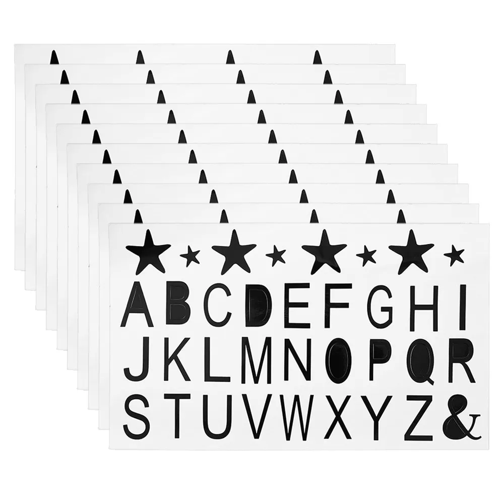 5 Sheets Self Adhesive PVC Letter Stickers Waterproof Star Stickers DIY ...