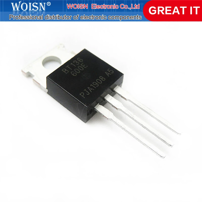 5pcs/lot Bt136-600e Bt136 Bt136-600 600v 4a Triacs Rail Triac To-220 ...