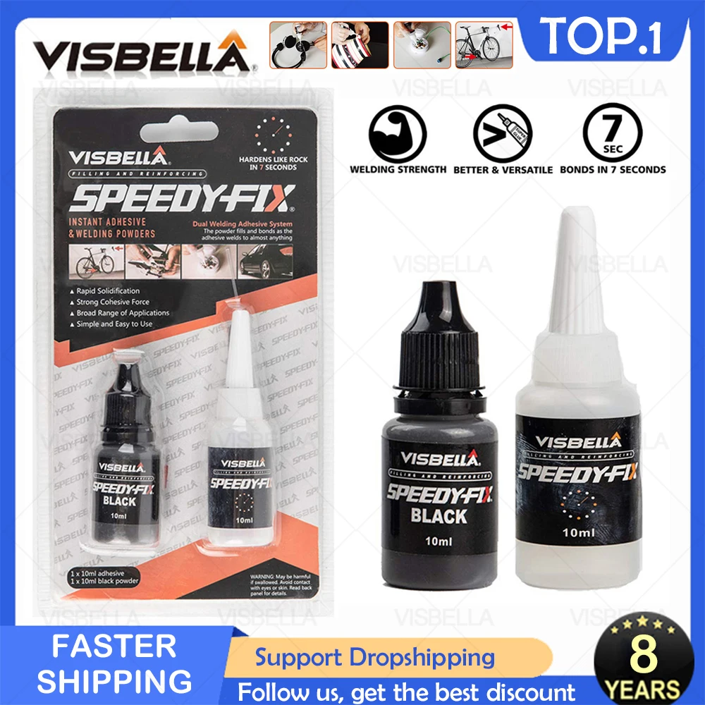 Visbella 7 Second Speedy Fix Quick Bonding Glue Professional Fast Dry ...