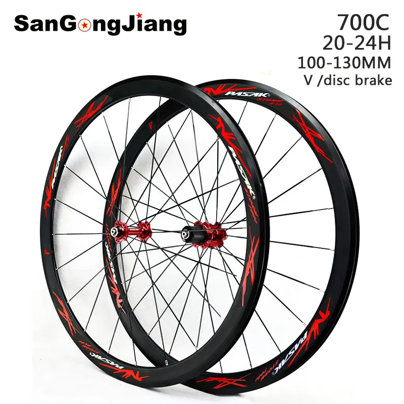 Ultra light road bike wheel set 40MM flat spoke bearing road wheel set ...