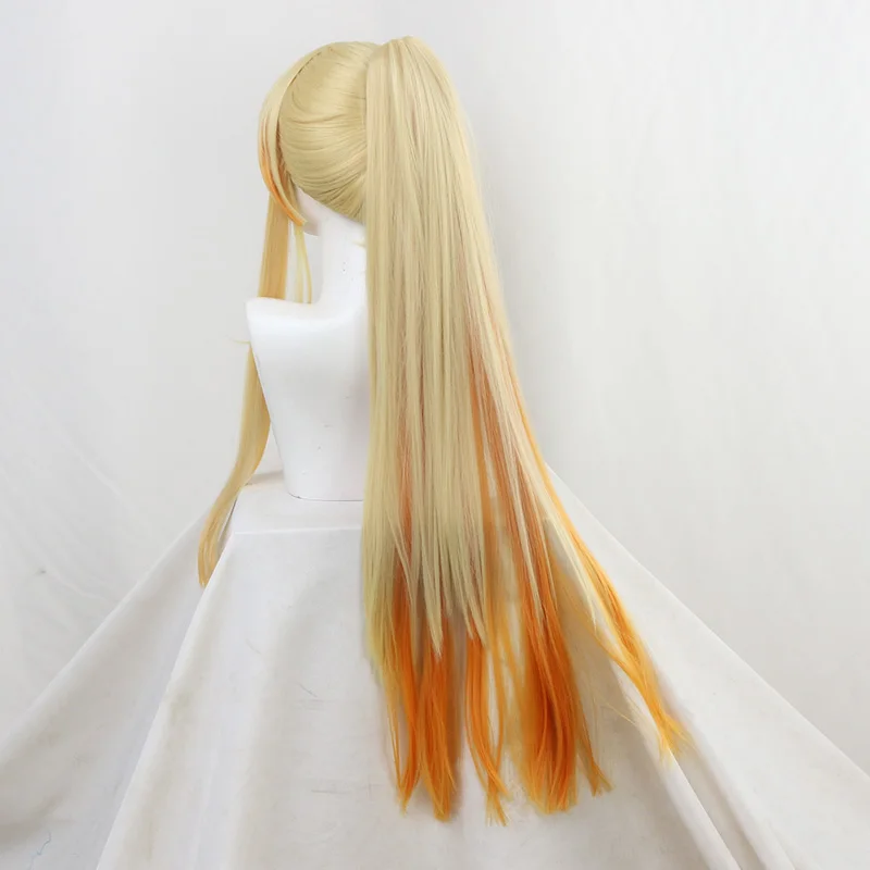Kimetsu no Yaiba Agatsuma Zenitsu Wig Female Version Long Ponytail ...