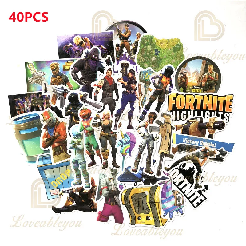 12-38-40-50-100-150pcs-Waterproof-Cartoon-Fortnite-Stickers-Skateboard ...
