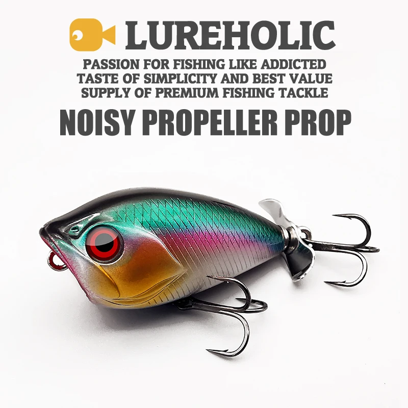 Lureholic 5cm 9g Noisy Propeller Pop Prop Hard Lure Surface Topwater ...