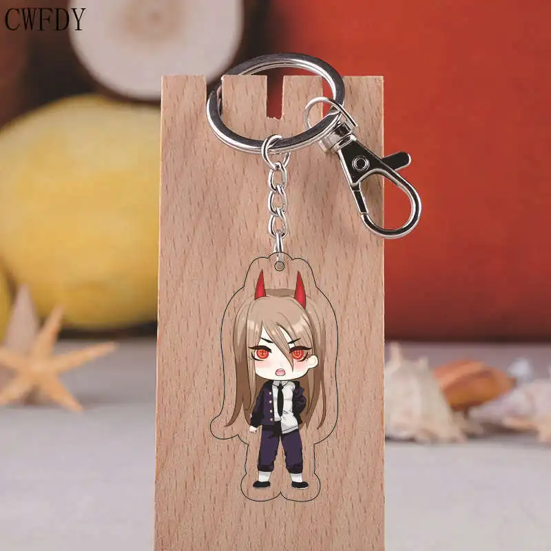 Anime Chainsaw Man Acrylic Wooden Keychain For Denji Pochita, Power ...