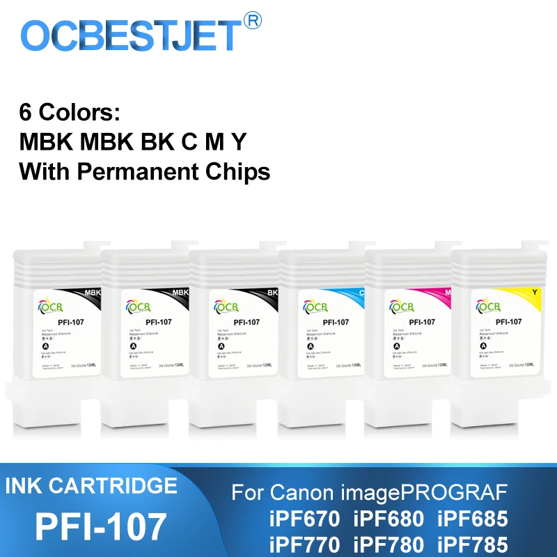 PFI-107-PFI107-Refillable-Ink-Cartridge-With-Permanent-Chips-For-Canon ...