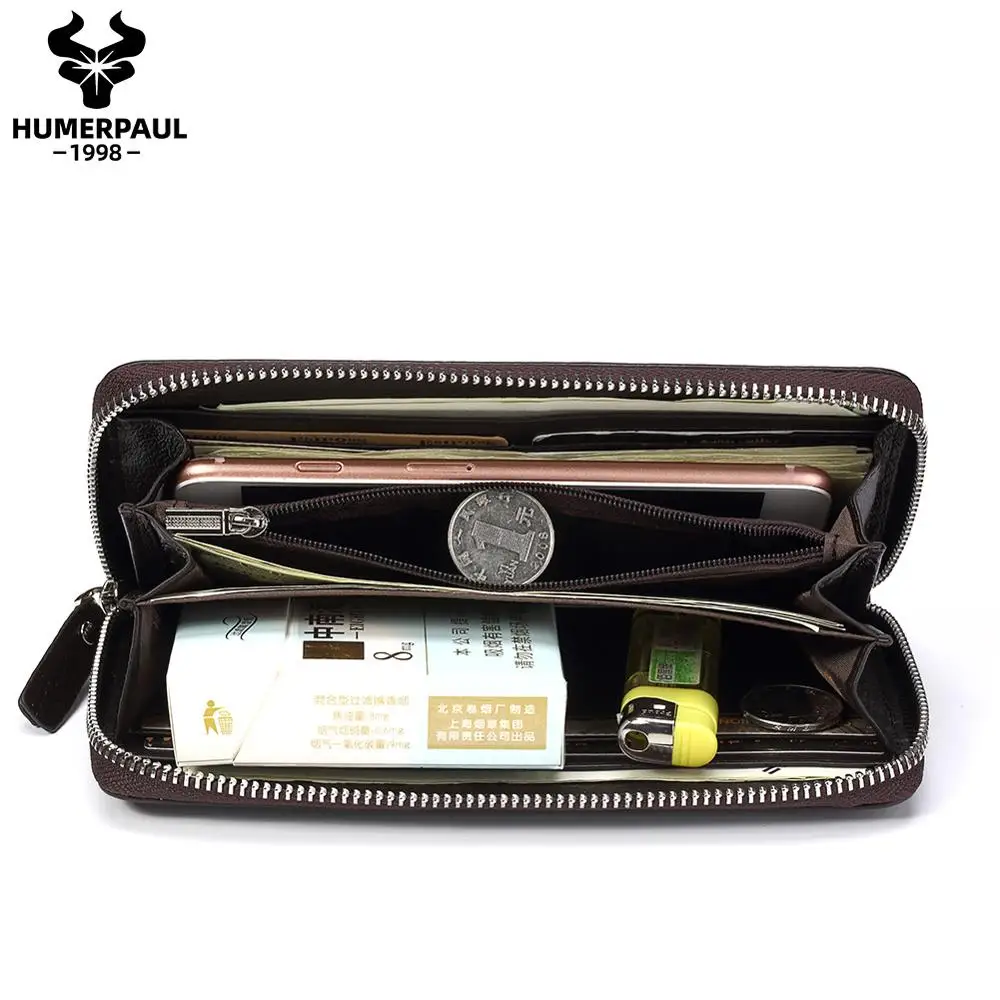 HUMERPAUL-Genuine-Leather-Wallet-RFID-Blocking-Clutch-Bag-Wallet-Card ...