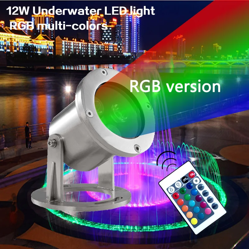 Luces-LED-subacu-ticas-para-estanque-l-mpara-de-piscina-de-12W-de-acero ...