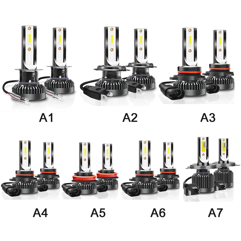 Car Mini LED Headlight Bulbs Kit H4 H11 H7 High Low Beam Headlight Bulb ...