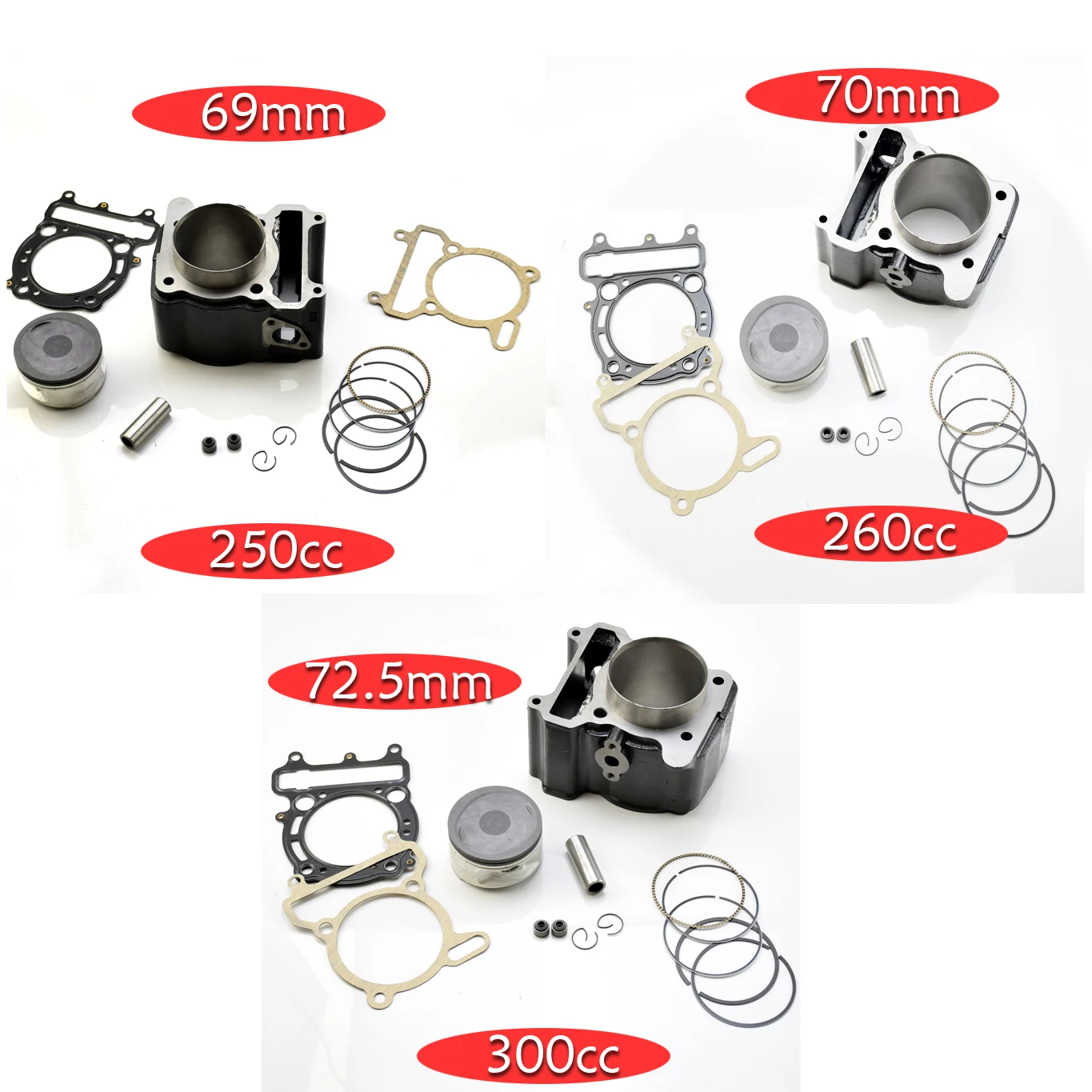 Modify 250cc 260cc 300cc Engine Cylinder Block Piston Ring Gasket For ...