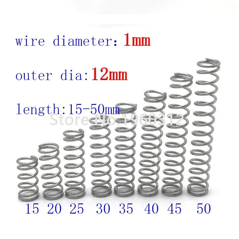 10pc wire diameter 1mm OD12mm Micro Small Compression spring 304 ...