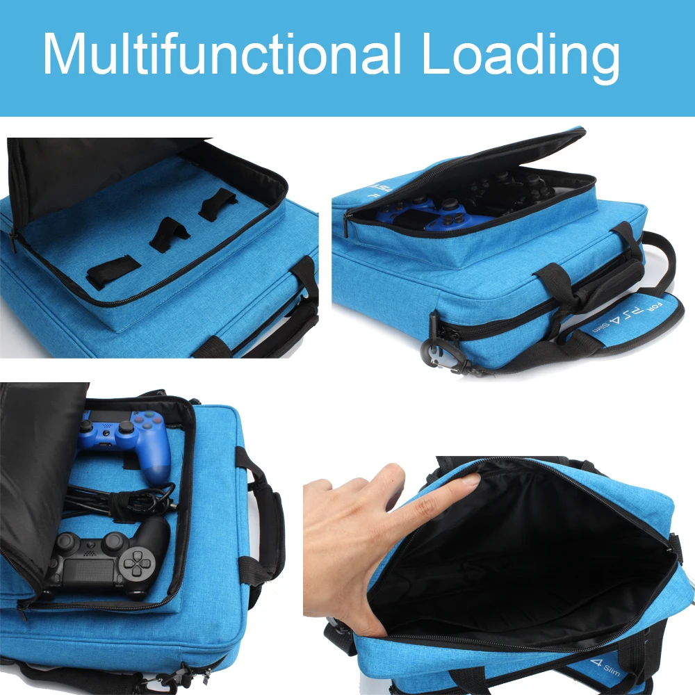 6 Bleu pour S4 Pro - Sac de transport en toile pour console PlayStation ...