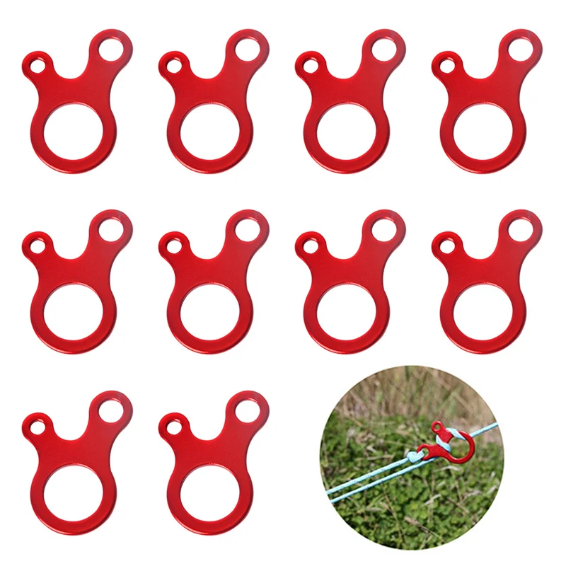 10 Pcs Quick Knot Tent Wind Rope Buckle 3 Hole Anti-slip Camping Hiking ...