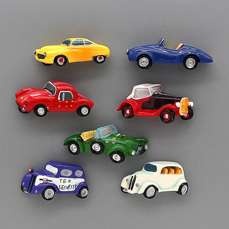Car Model 3d Fridge Magnets Refrigerator Paste Vintage Little Car ...