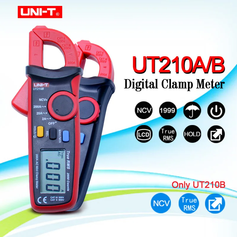 UNI-T-UT210B-Mini-Clamp-Meters-2A-20A-200A-Digital-multimeter-AC ...