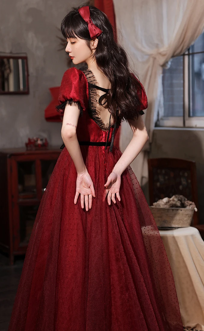 Burgundy Red Bridgerton Dress Greek Goddess Regency Ball, 56% OFF