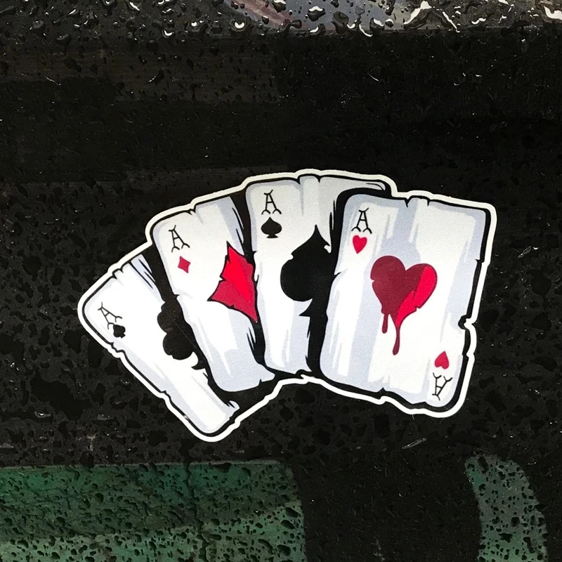 15CM*9CM 3D Poker A Car Sticker Cartoon Playing Cards A Car Body Decal ...