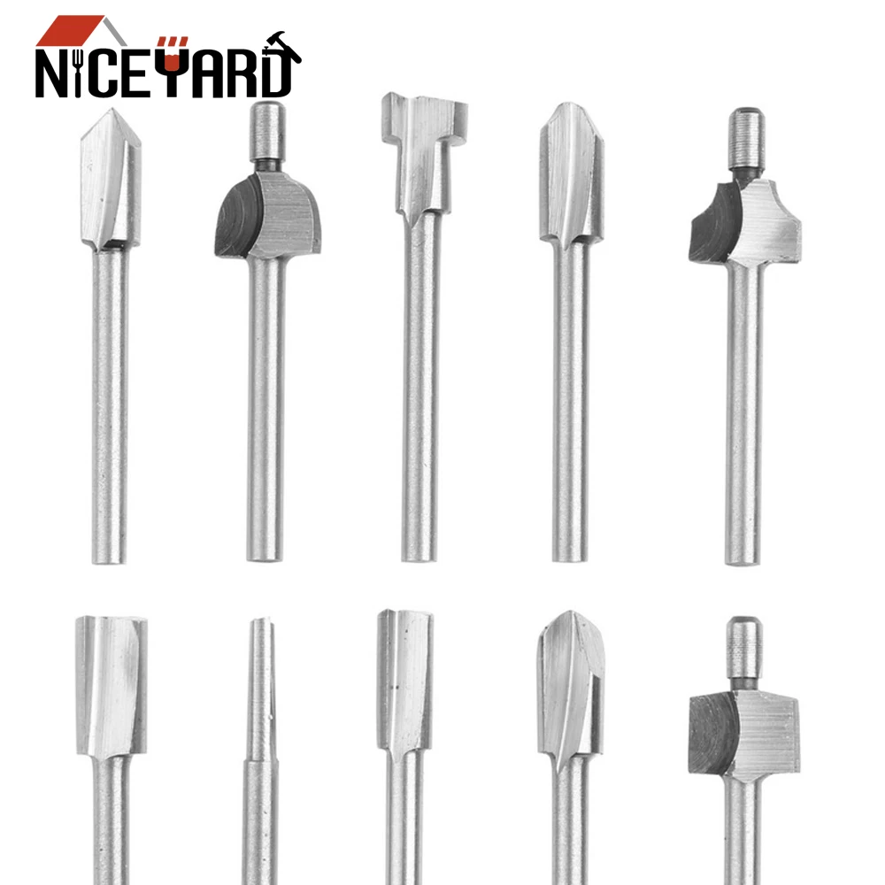 10pcs-set-Bits-Wood-Cutter-Milling-Fits-Dremel-Rotary-Tool-Set-Shank ...