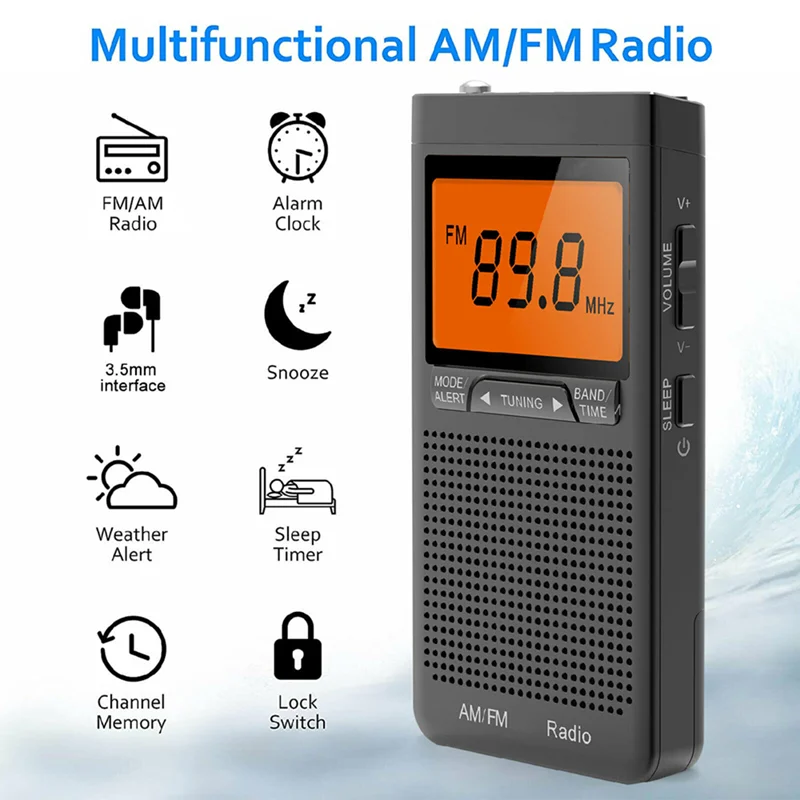 Am Fm Weather Radio Portable Emergency Pocket Radio Mini Handheld Radio ...