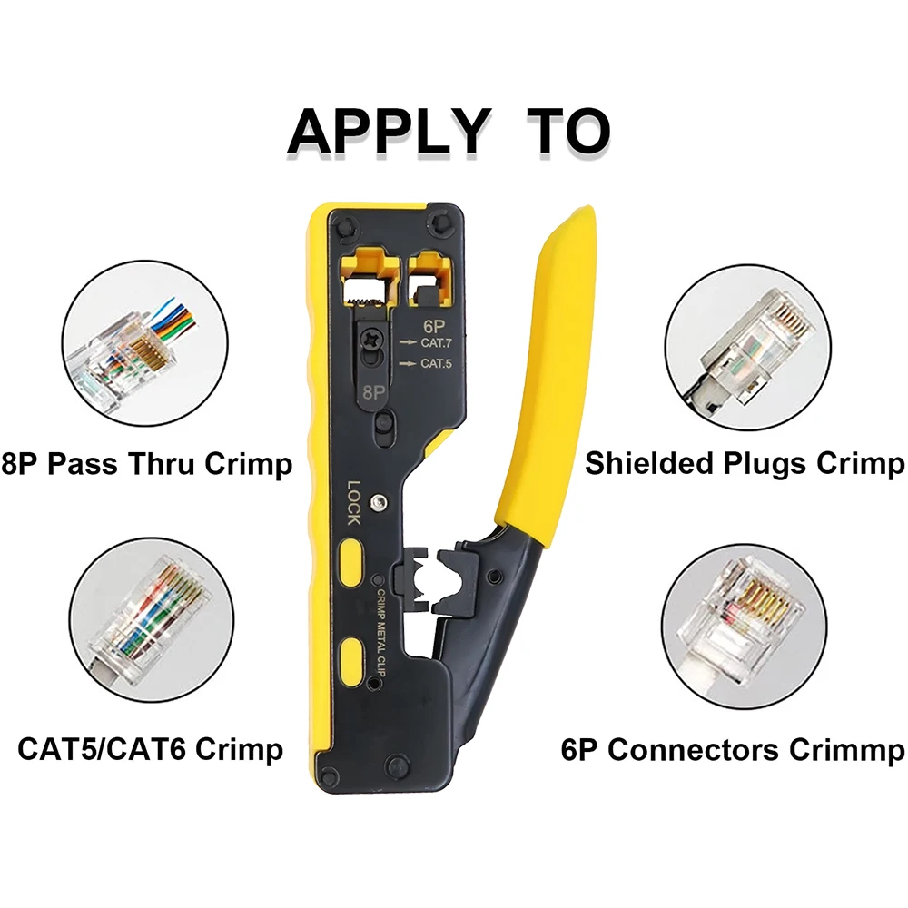 CAT5 CAT6 CAT7 Pass Through Crimper Crimping Tools For Standard RJ45 ...