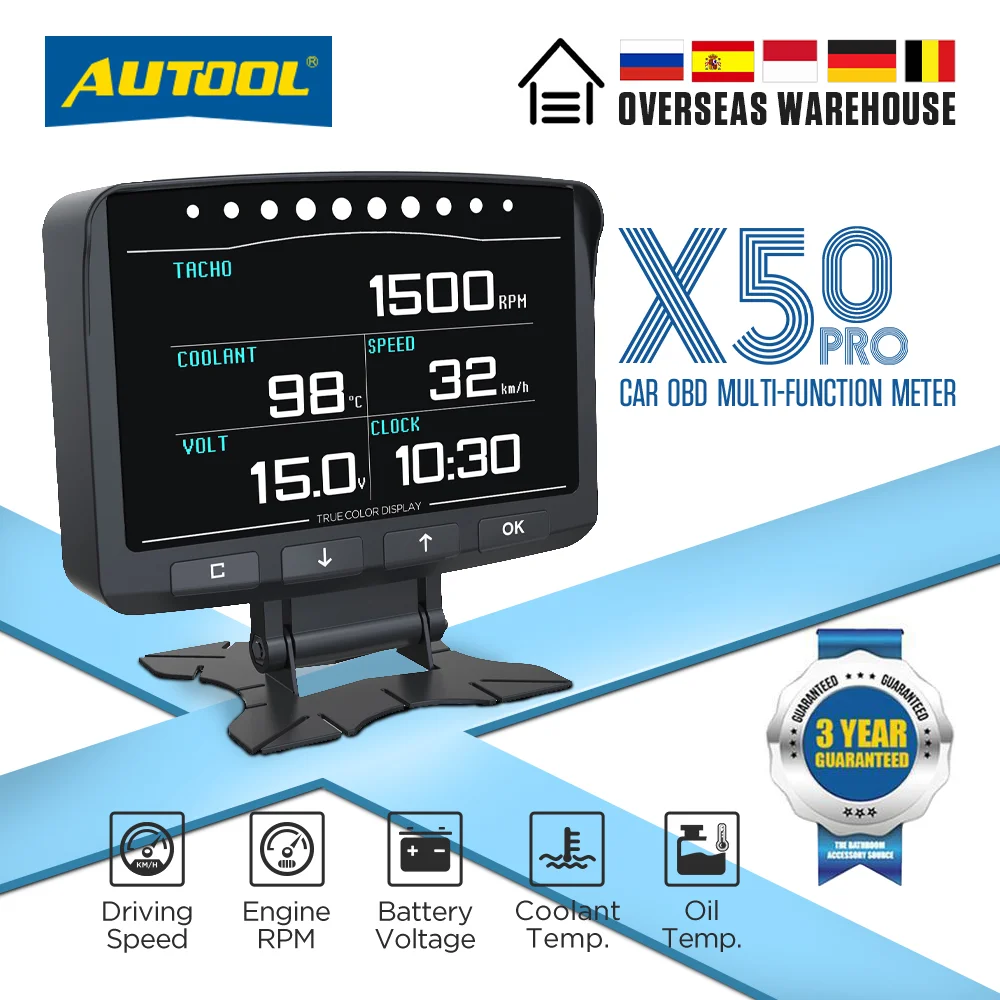 AUTOOL X50 Pro OBD2 On board Computer Car Head Up Display Car Digital ...