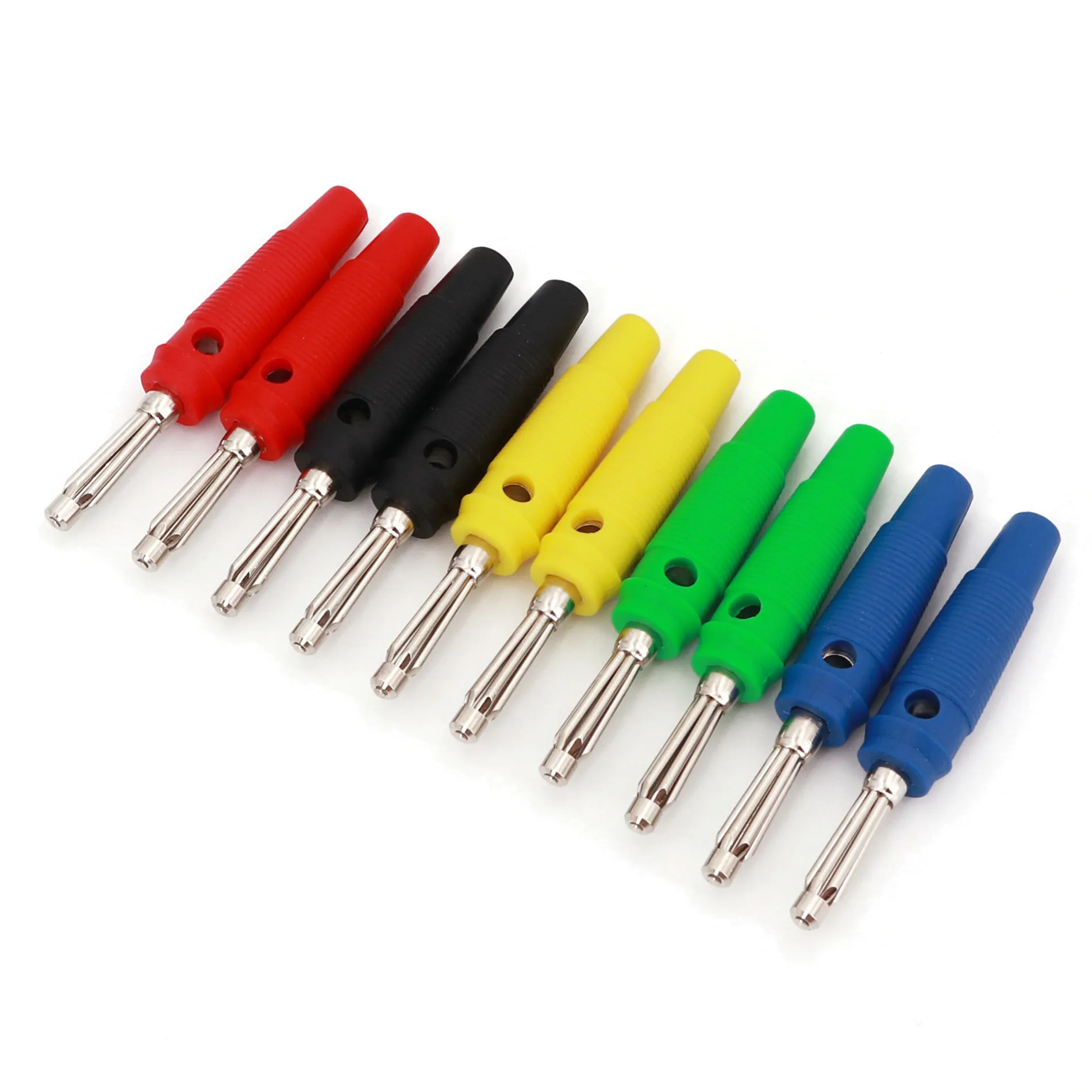 10Pcs-Brass-Nickel-Plated-4mm-Male-Screw-Type-Stackable-Banana-Plug ...