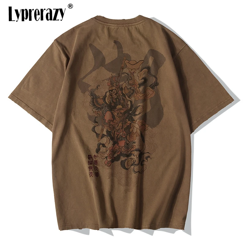 Lypré azy camiseta masculina bordada king macaco vintage chinesa ...