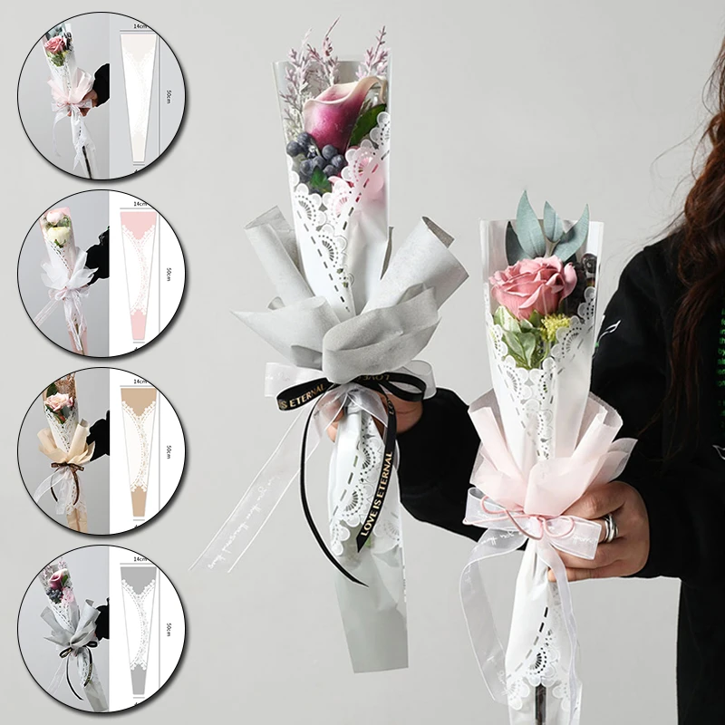 20PC Lace Single Rose Packaging Bouquet Packaging Bag Flower Box Flower ...
