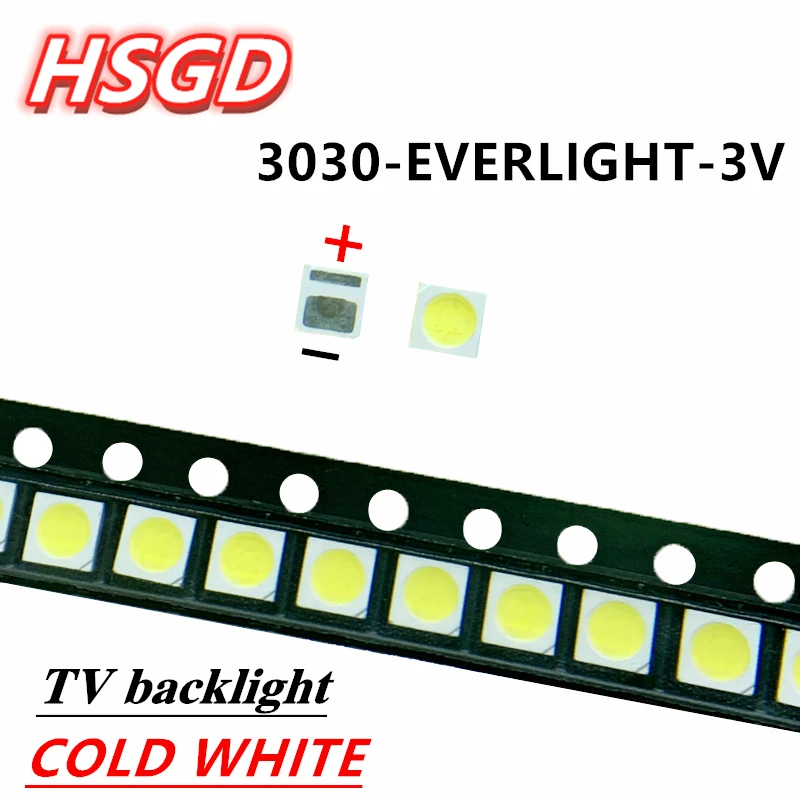 EVERLIGHT retroiluminación LED Lextar AOT de alta potencia, diodo LED 1000 smd, 1W, 3030, 3V 3,6 ...