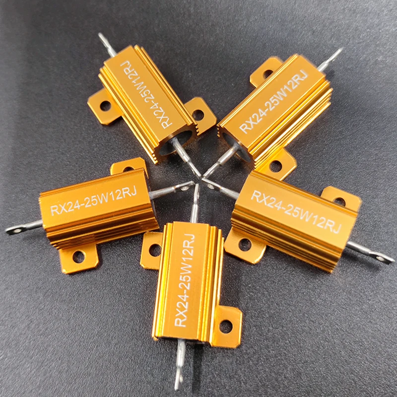 1pcs 25 Watt Aluminum Shell Wire Wound Resistor 1R 5R 6R 8R 10R 200R ...