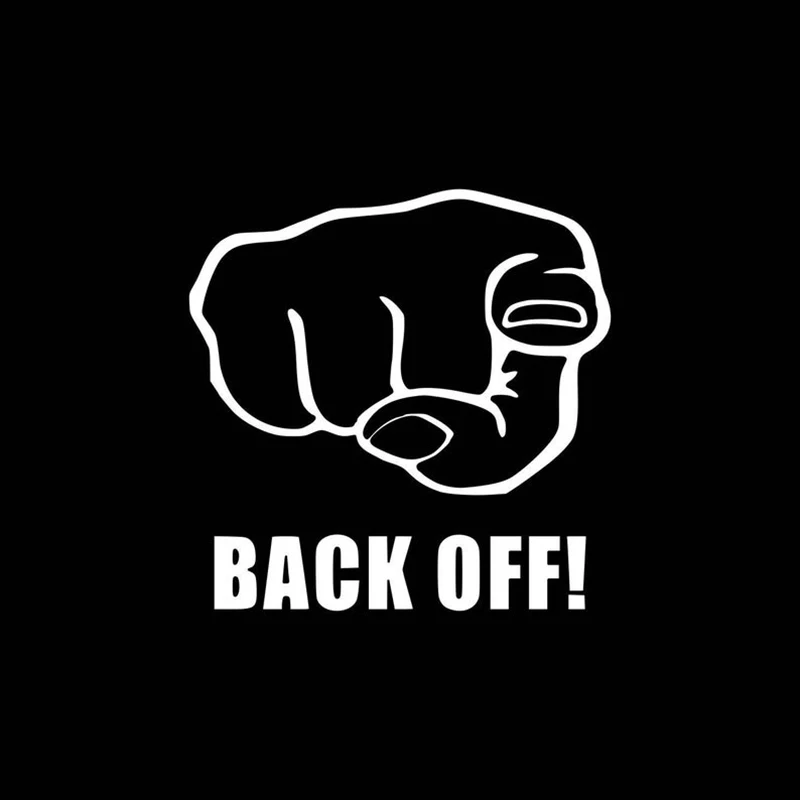 Black/White Back Off Vinyl Car Body Decal Car Sticker Waterproof Design ...