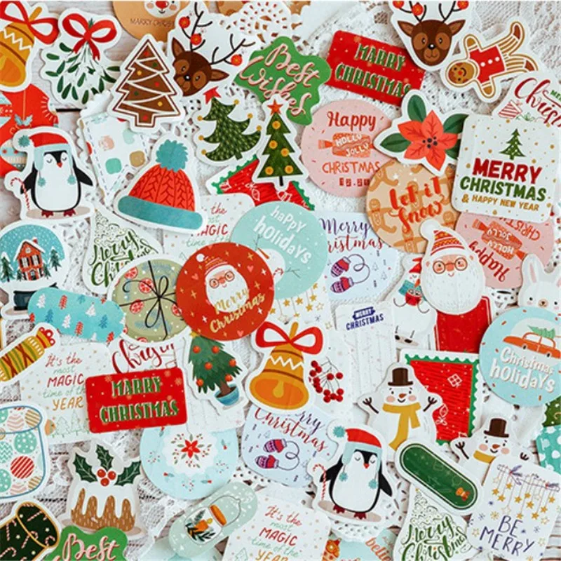 New-Christmas-greeting-Album-Paper-Lable-Stickers-Crafts-And ...