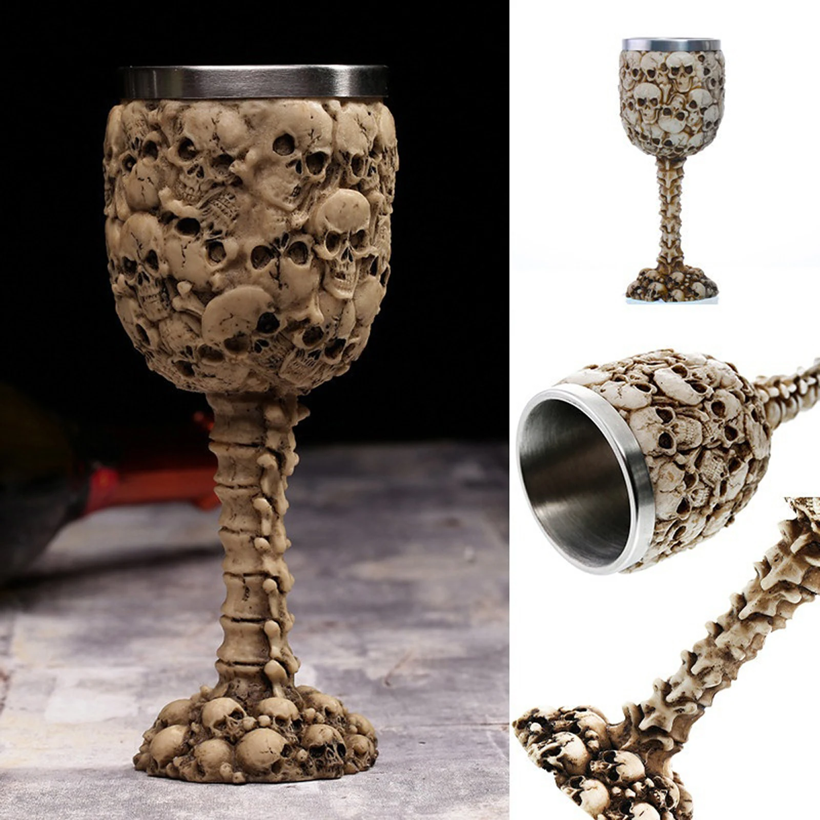 Funny Wine Party Goblet Halloween Goblet With Skull Shape Resin ...