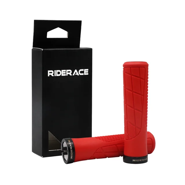 Mountain Bike Handlebars Grips TPR Rubber Ergonomic Mtb Bicycle Handle ...