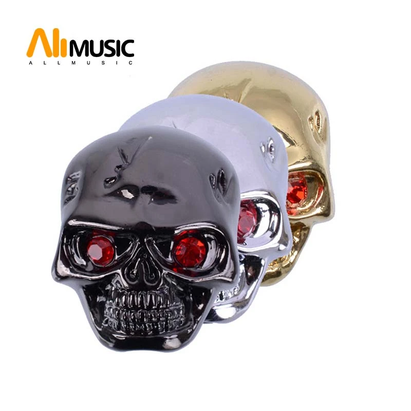 Shining Metal Skull Head Control Knobs for Electric Guitar Pots Tone ...